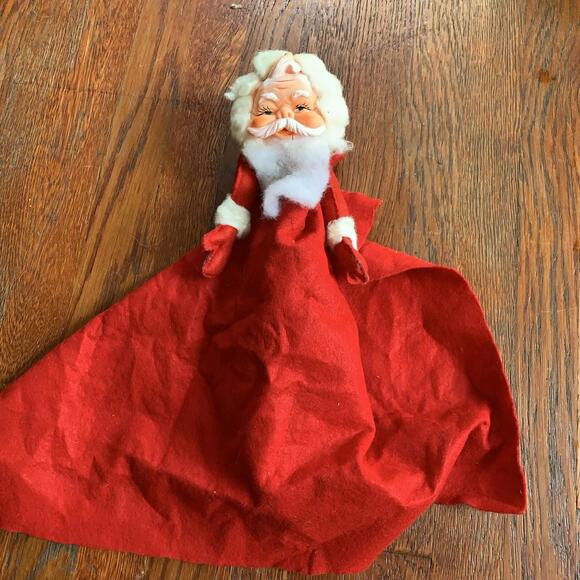 Other | Vtg Pin Together Santa Claus Felt Tree Topper Red Collectible ...
